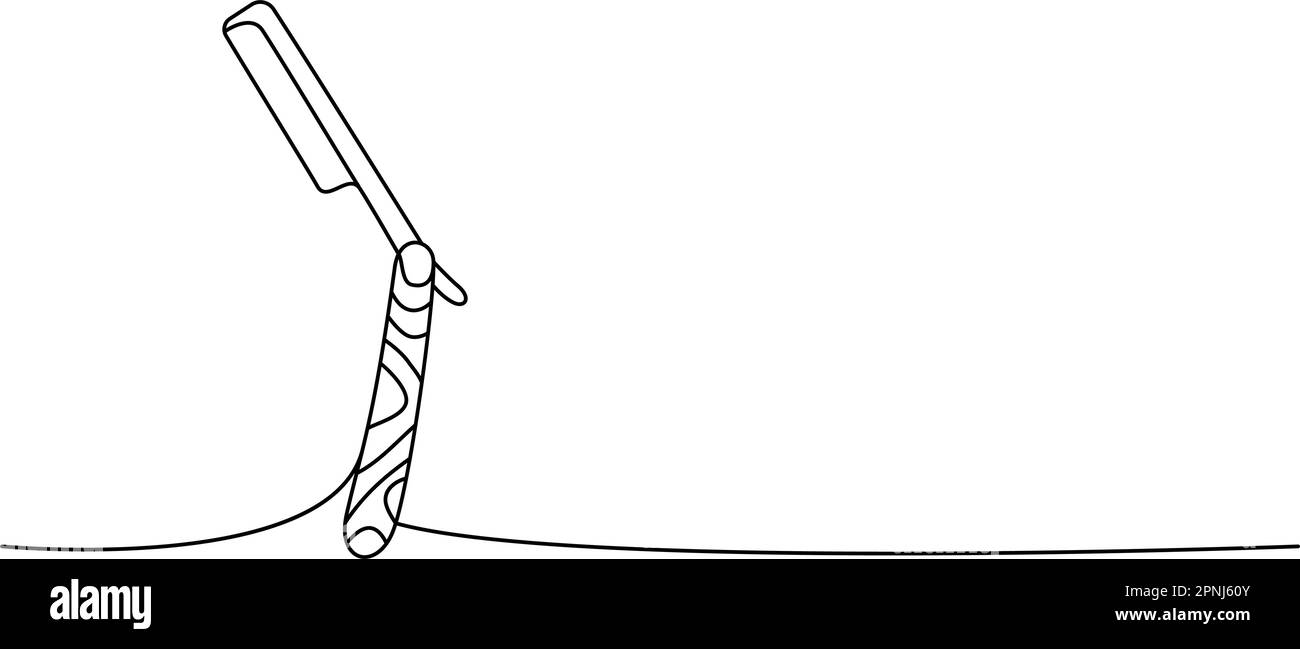 Professional razor, sharp razor blade one line continuous drawing ...