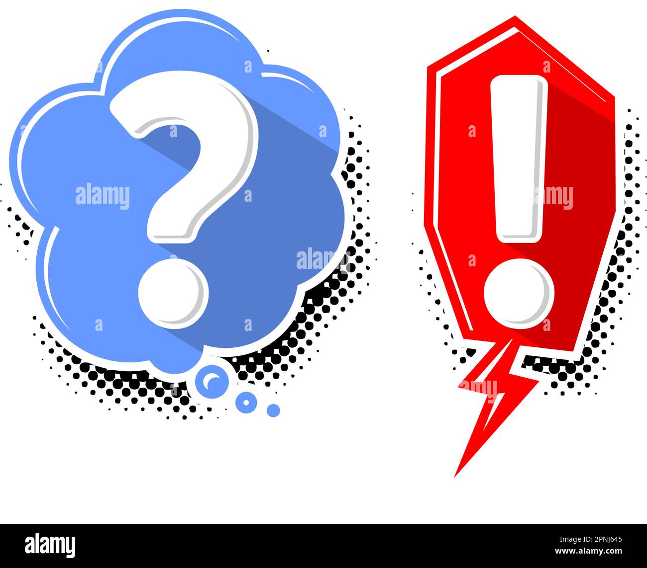 Question and exclamation marks icon in comic style. Vector on ...