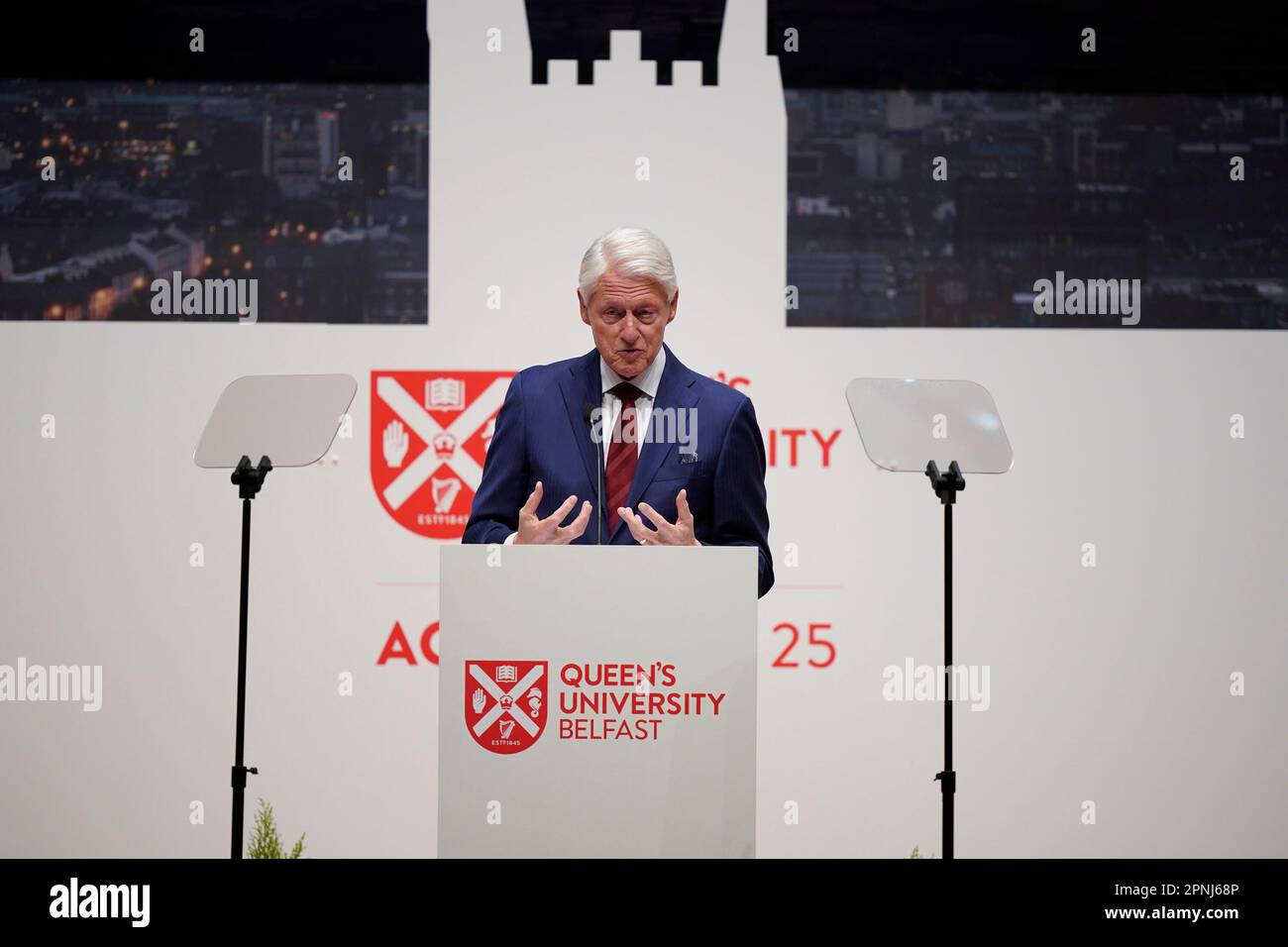 Former US president Bill Clinton, speaking during the international ...