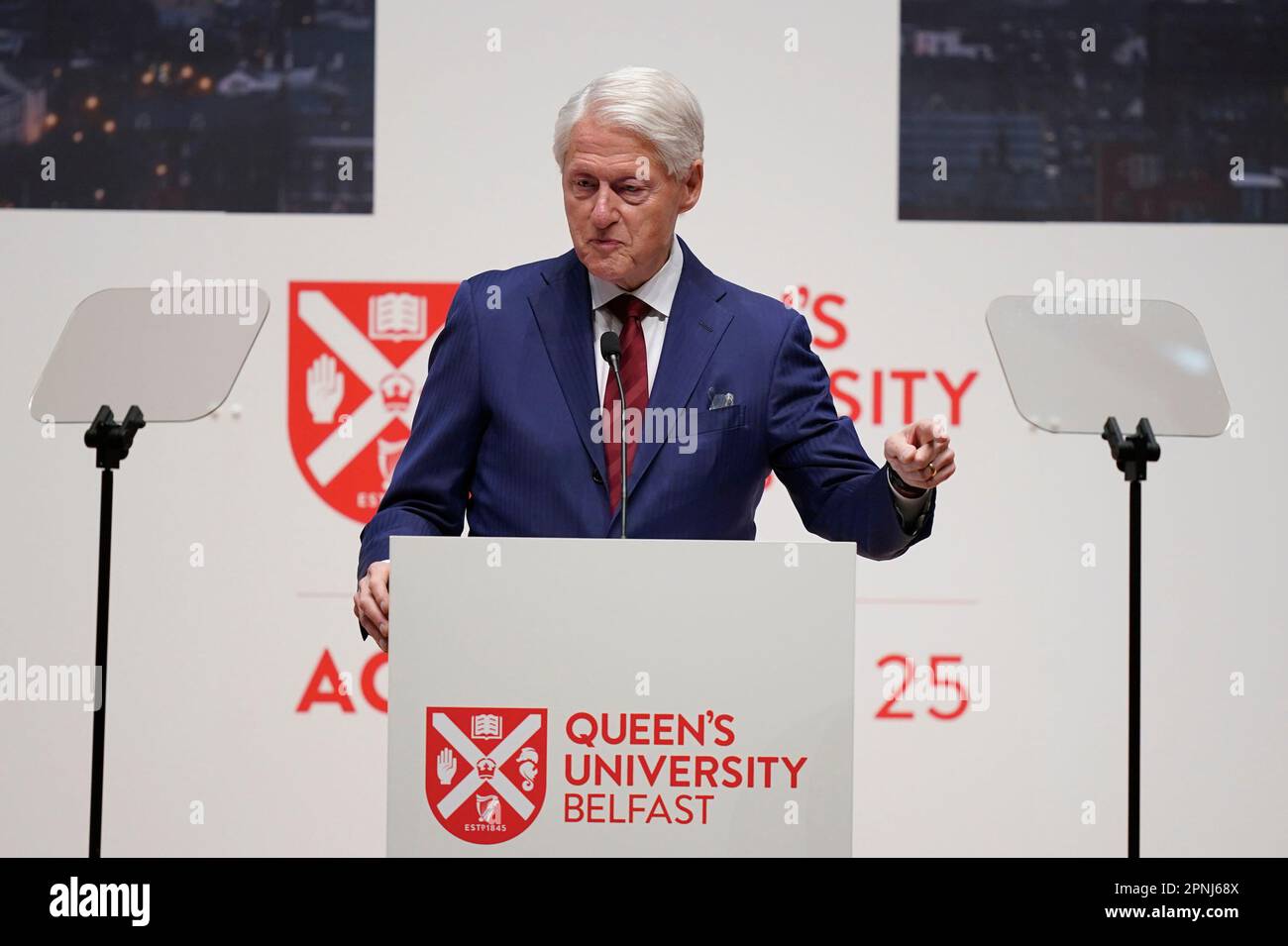 Former US president Bill Clinton, speaking during the international ...