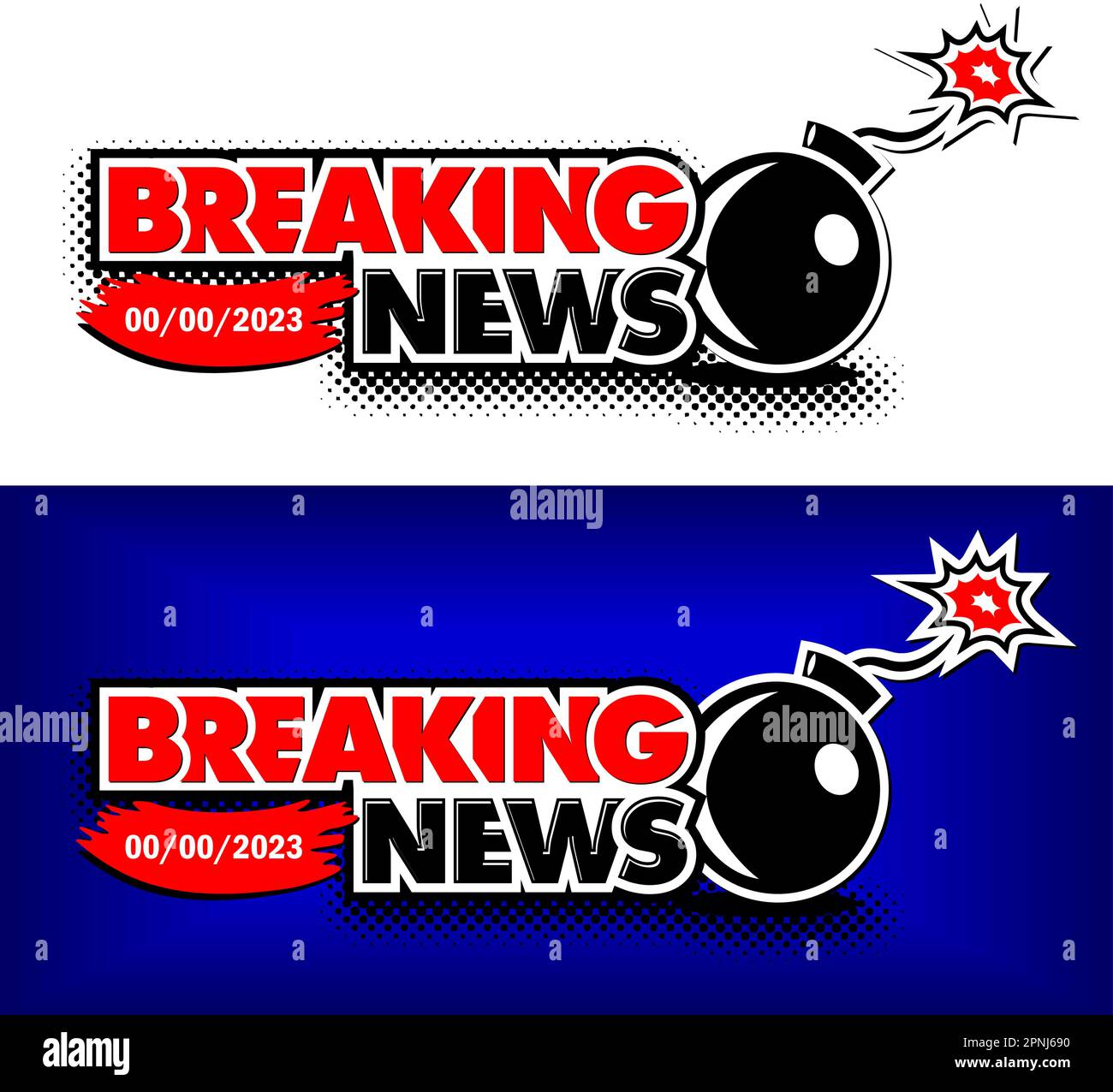Live breaking news information bomb. Vector icon on transparent and ...