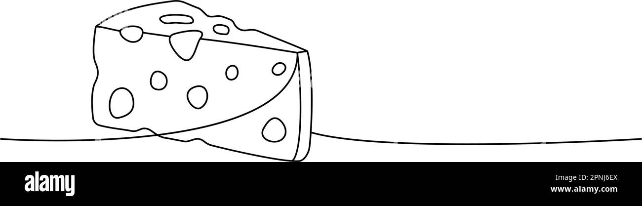 Cheese one line continuous drawing. Cheese products continuous one line ...
