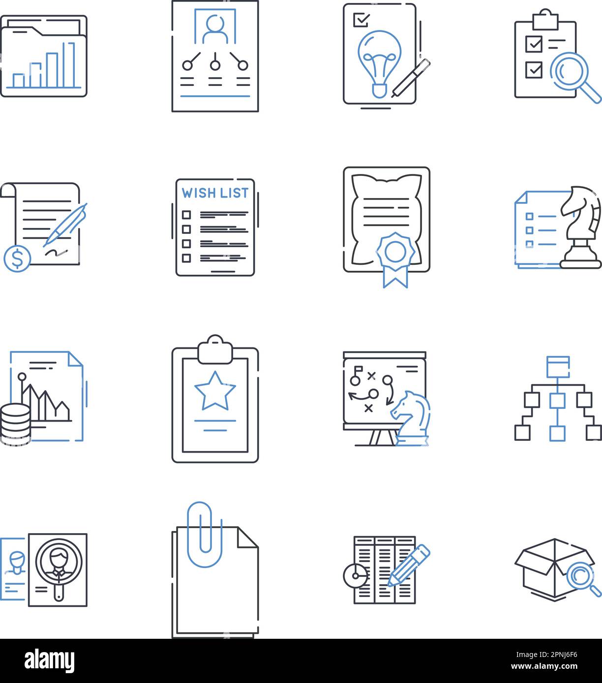 Goal-oriented focus line icons collection. Ambition, Determination ...
