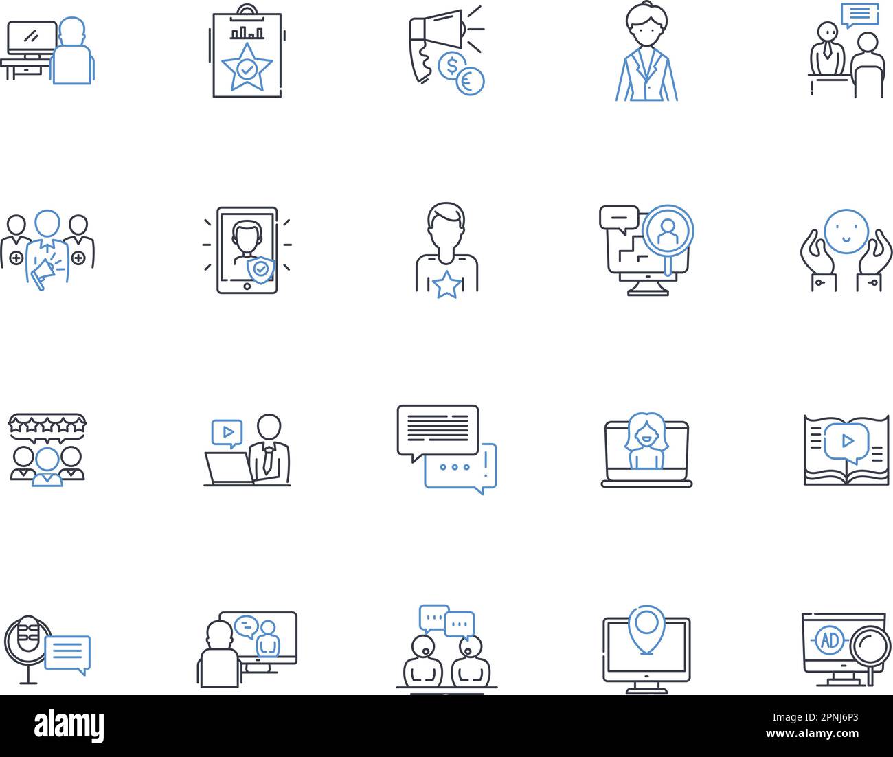 Communication line icons collection. Dialogue, Interaction, Connection, Expression, Language ...
