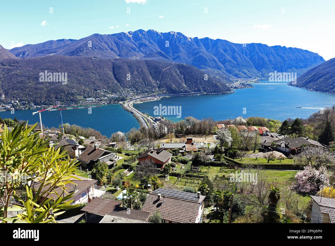 panorama with road from Carona in Ticino Stock Photo - Alamy