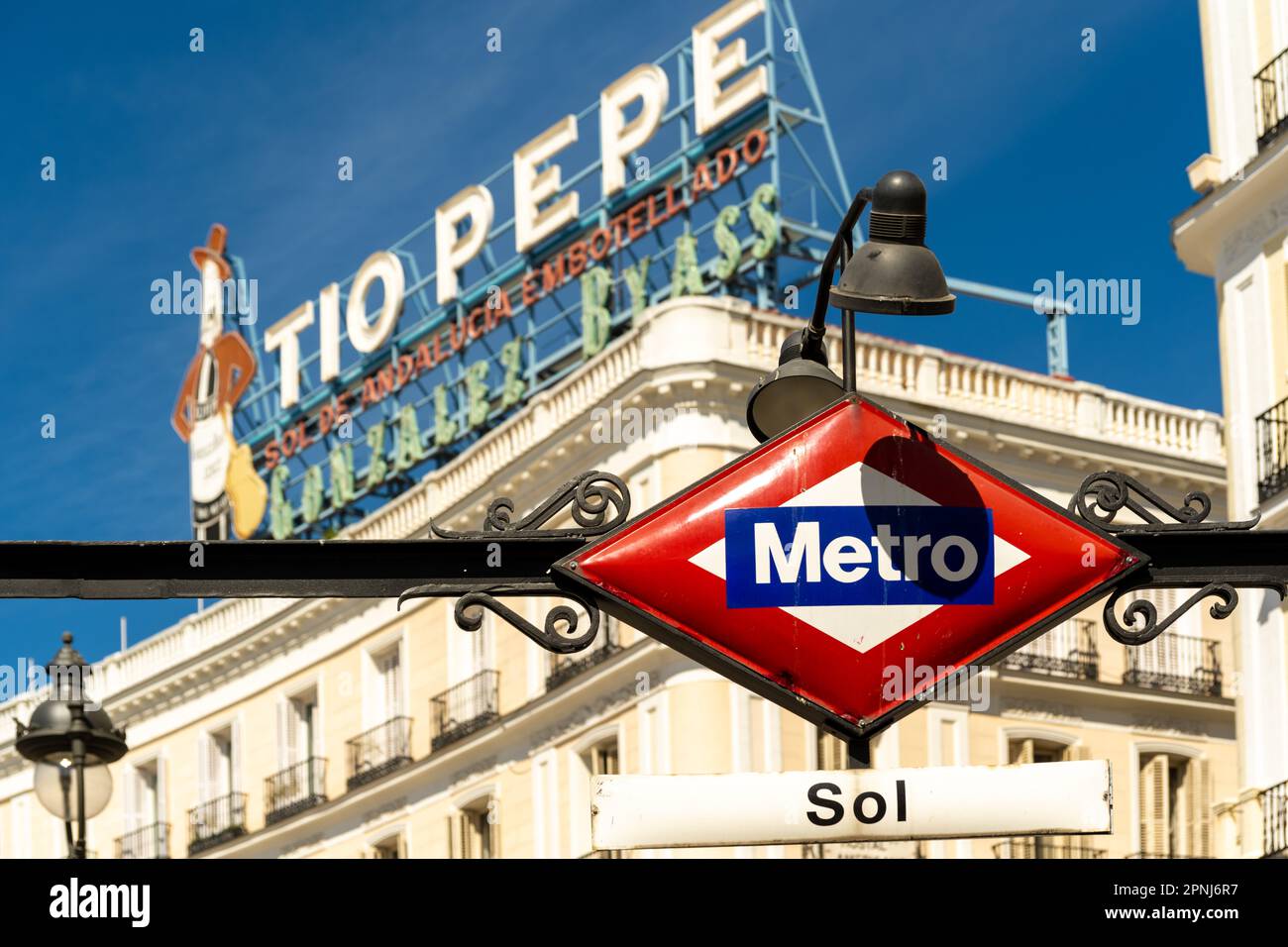 Tio Pepe sign, Plaza de Sol, Madrid Spain Stock Photo - Alamy
