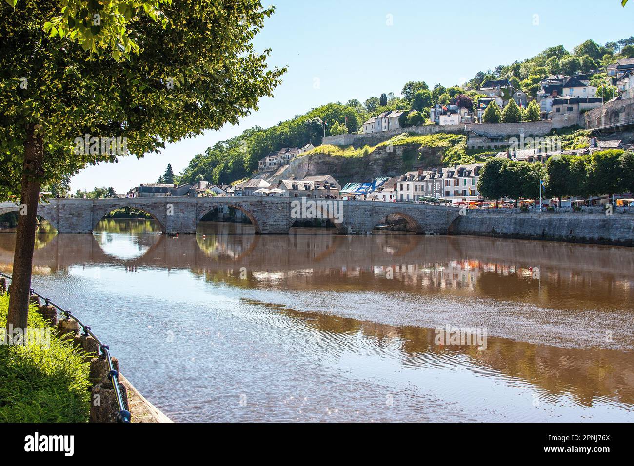 Terrasson. The river Vézère in the city. Dordogne. New Aquitaine Stock ...