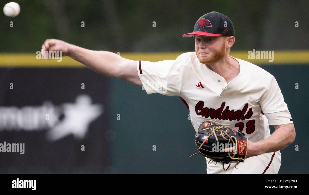 Incarnate Word pitcher Otto Stacey throws during an NCAA baseball game ...