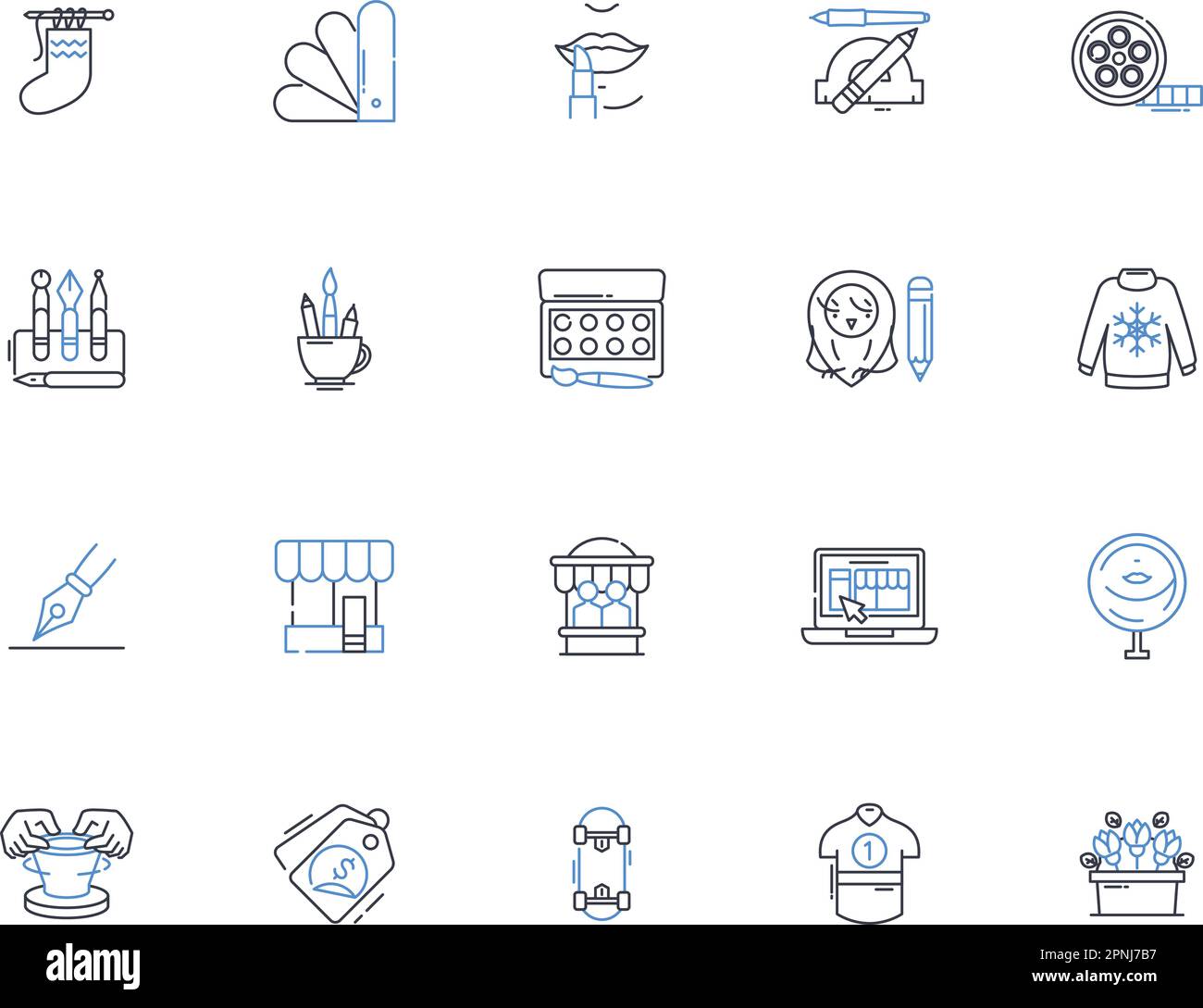 Seller line icons collection. Trusrthy, Reliable, Professional ...