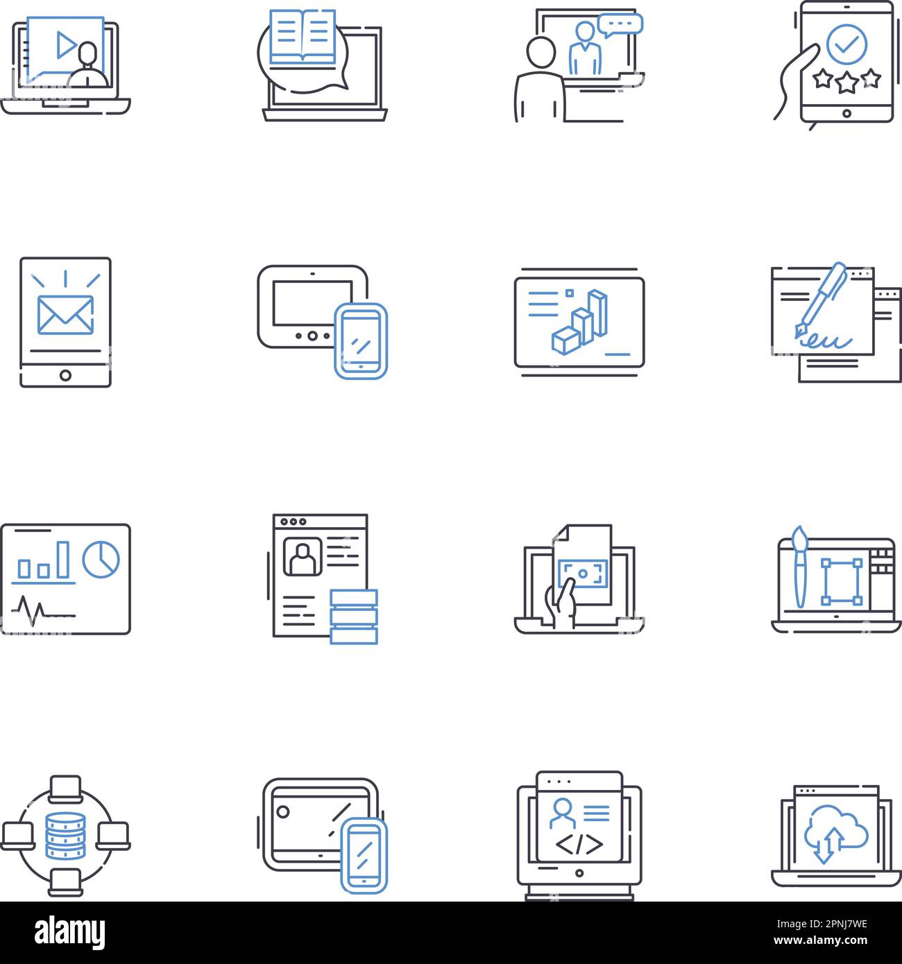 Thin and light laptop line icons collection. Sleek, Portable, Compact ...