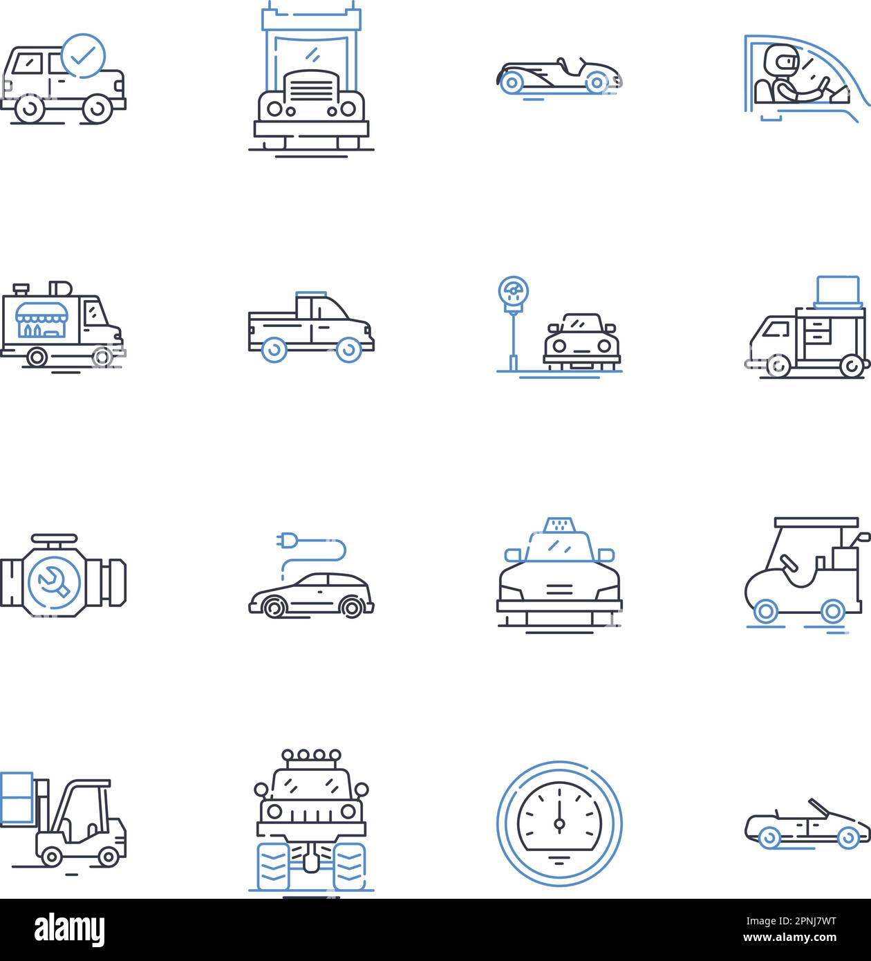 Taxi and ride-hailing line icons collection. Uber, Cab, Lyft, Taximeter ...