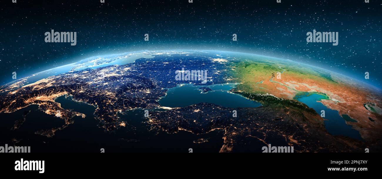 Earth city lights map hi-res stock photography and images - Alamy