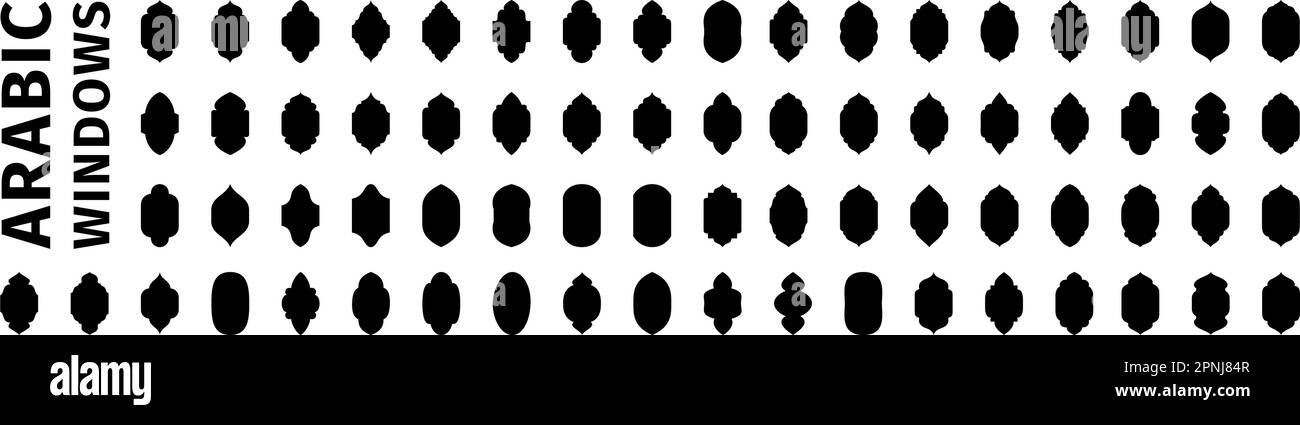 Set of islamic windows. Ornamental arabic windows. Vector symbol ...