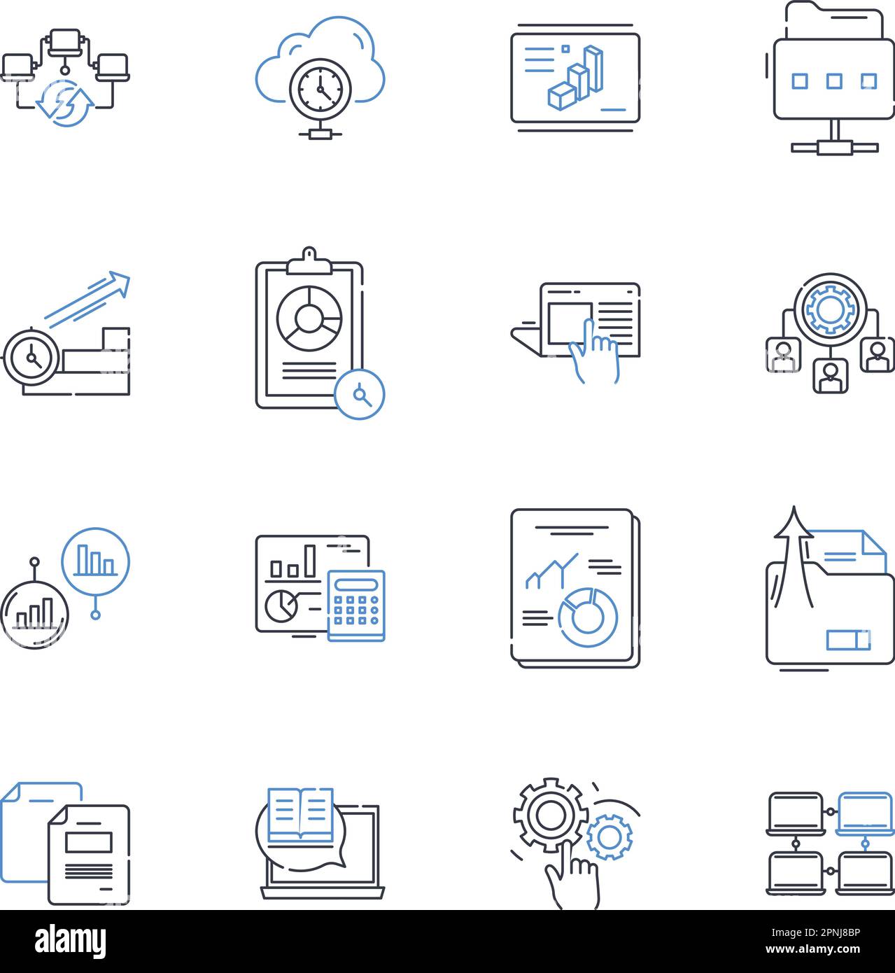 Streaming video line icons collection. Quality, Buffering, Speed ...