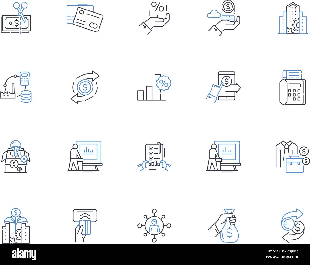 Retirement planning line icons collection. Savings, Investments ...