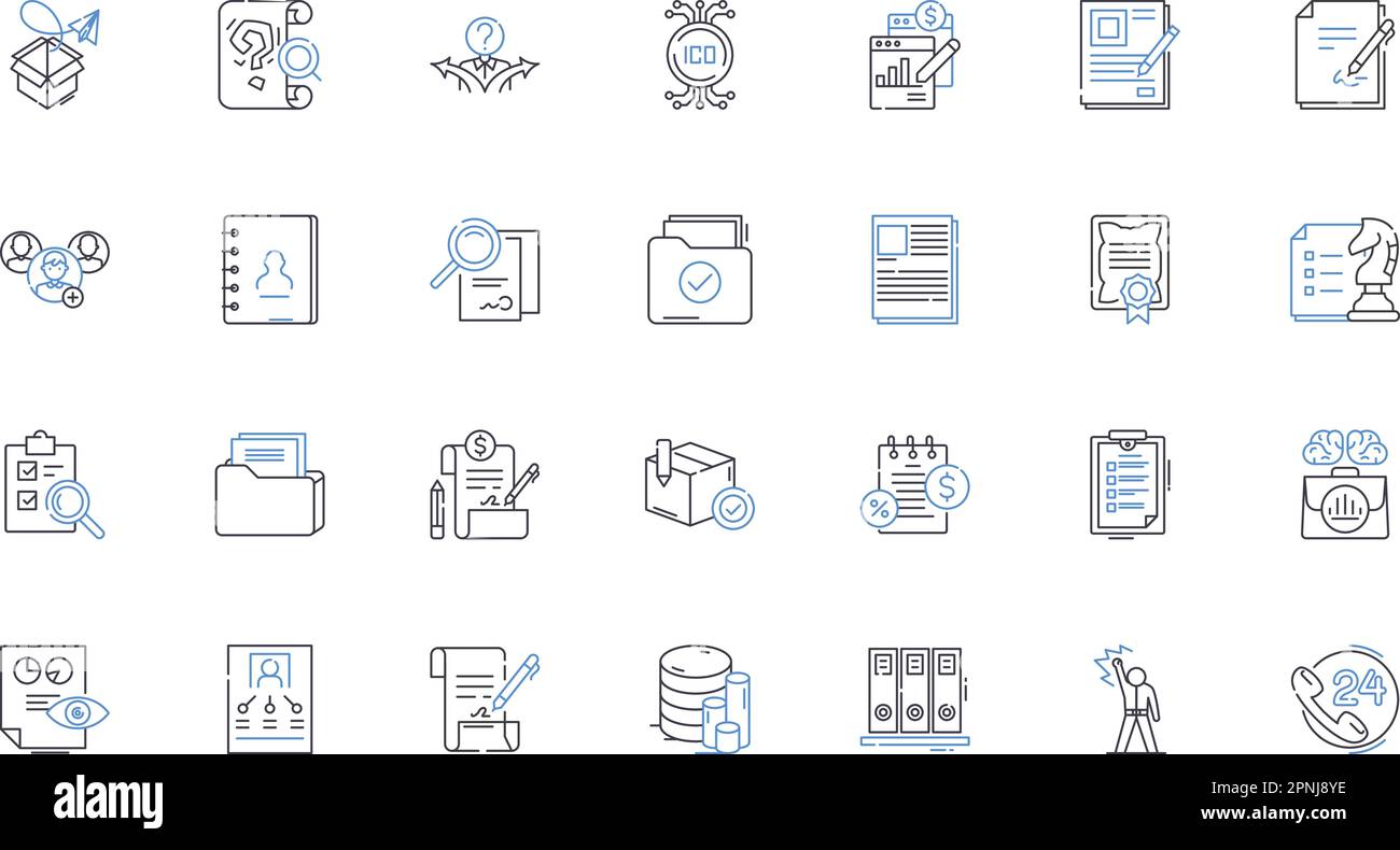 Paperwork Control Line Icons Collection Organization Efficiency