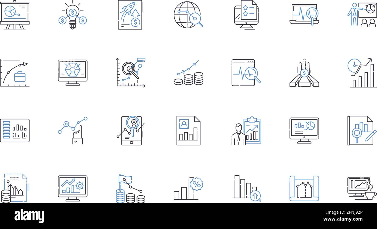Data Analytics Line Icons Collection Insight Metrics Patterns 0451