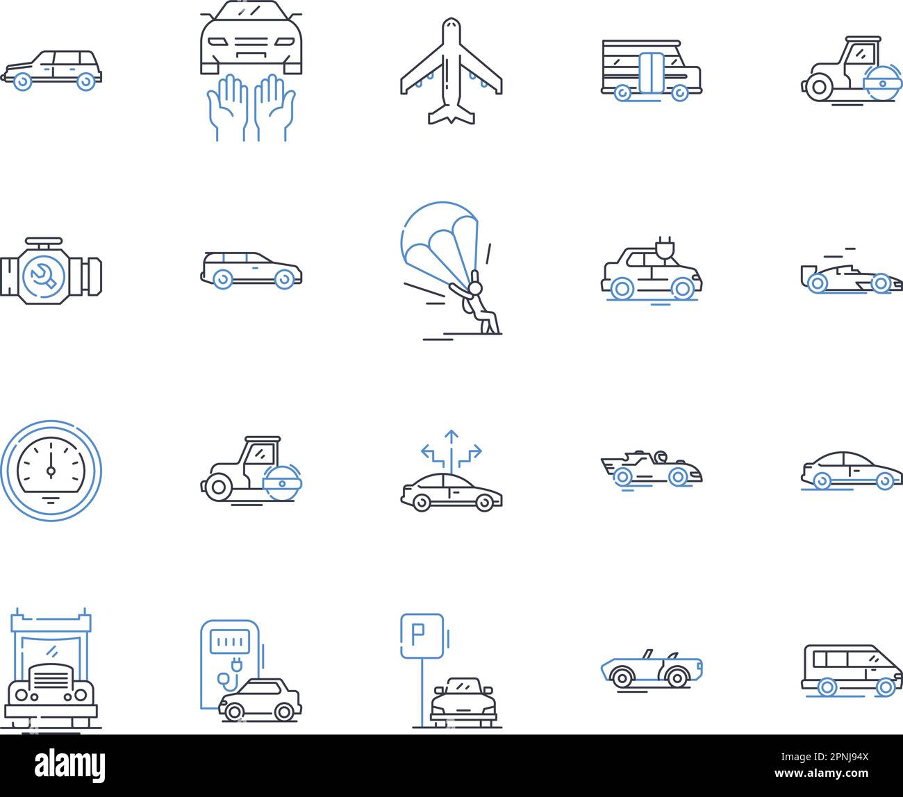 Hauling services line icons collection. Transport, Freight, Removal ...