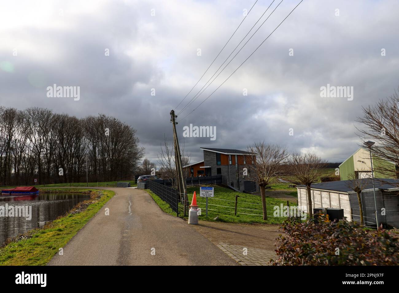Ring Canal of the Zuidplaspolder with dark clouds above it in ...