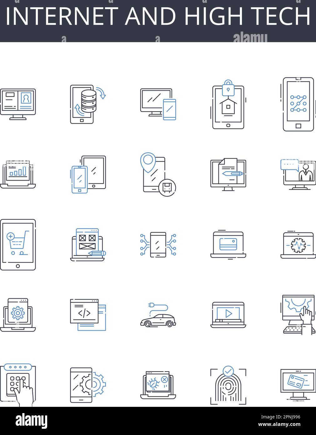 Internet and high tech line icons collection. Cyberspace, World Wide ... Internet and high tech line icons collection. Cyberspace, World Wide ...