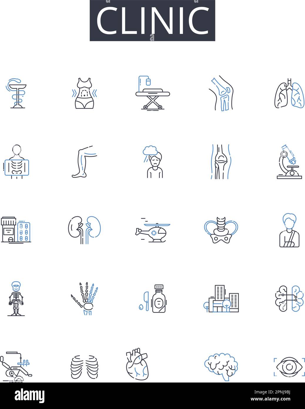 Clinic line icons collection. Fitness, Workout, Training, Conditioning ...