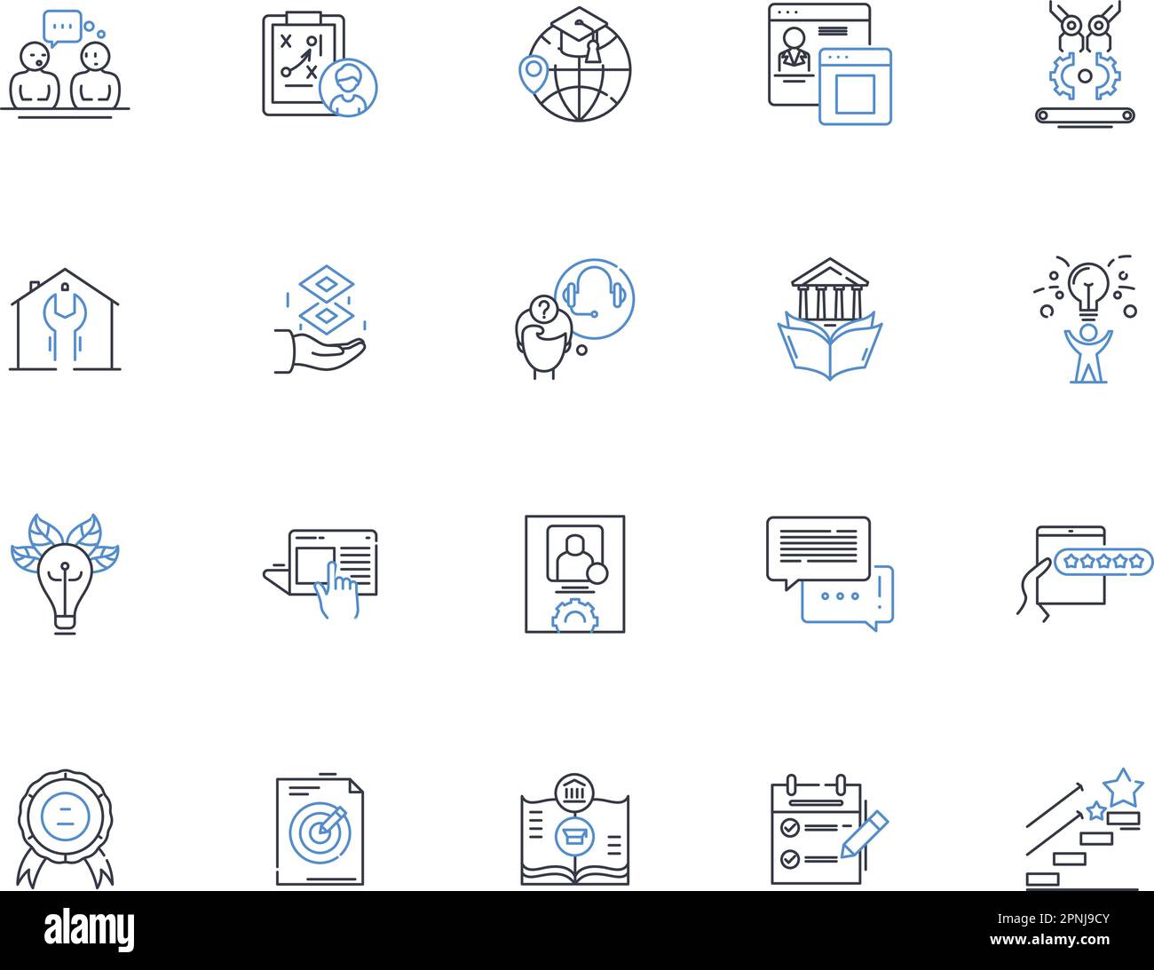 Career development line icons collection. Progress, Goals, Skills ...