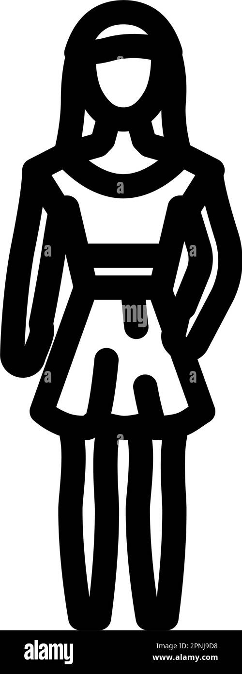 doll toy child line icon vector illustration Stock Vector Image & Art ...