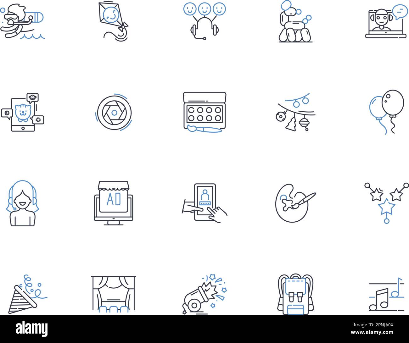 Pleasure line icons collection. Bliss, Euphoria, Delight, Ecstasy ...