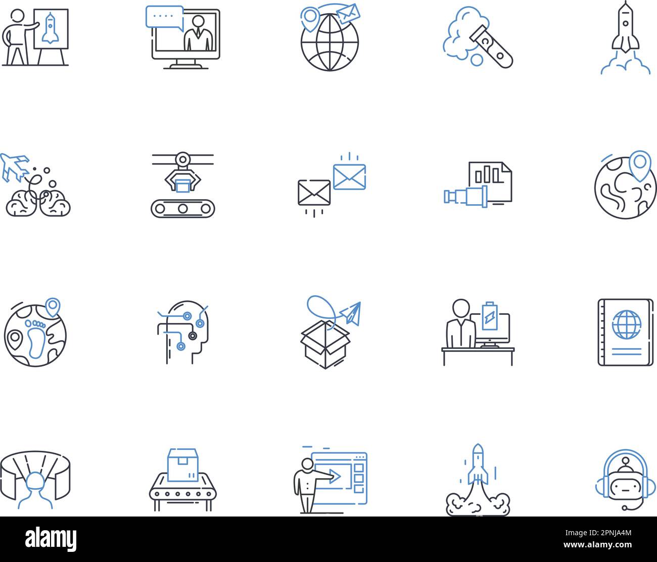 Modernizations line icons collection. Innovation, Upgrades, Revamping ... Modernizations line icons collection. Innovation, Upgrades, Revamping ...