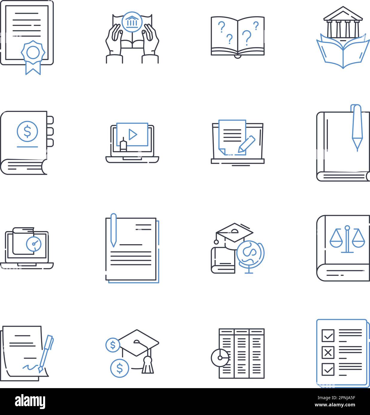 Handbook and botany line icons collection. Reference, Guidebook ...