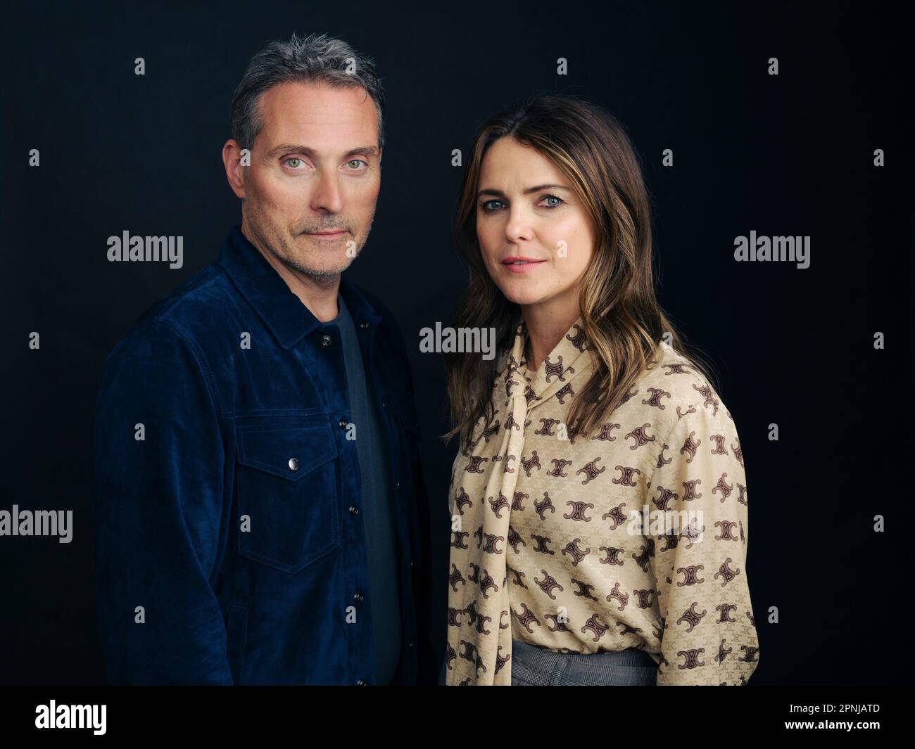 Rufus Sewell, left, and Keri Russell pose for a portrait to promote ...