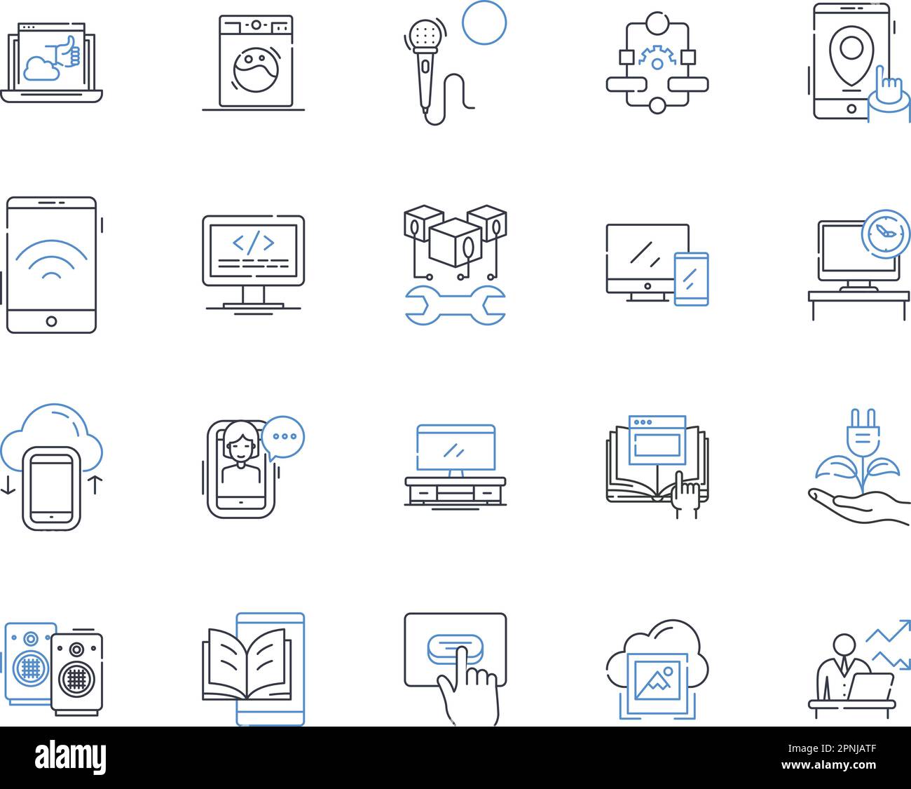 Online Privacy Line Icons Collection Encryption Anonymity Passwords