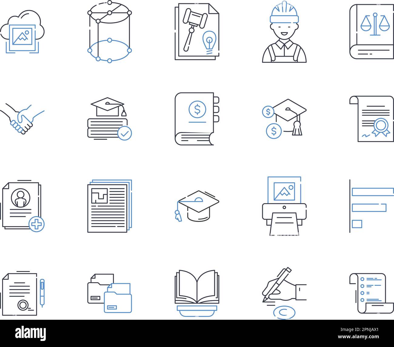 Career Organization Line Icons Collection Planning Progression