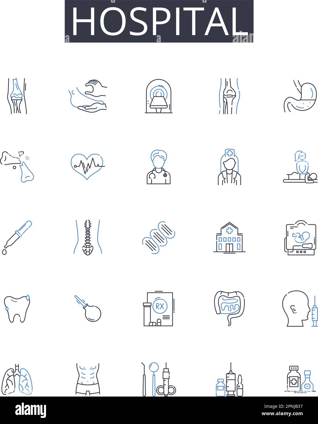 Hospital line icons collection. Clinic, Infirmary, Medical center ...