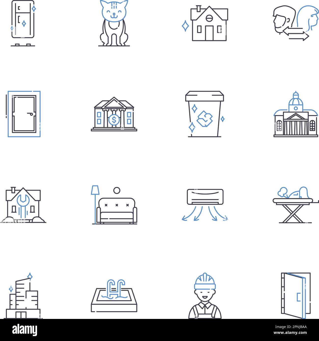 Hygienic Services line icons collection. Sanitation, Disinfection ...