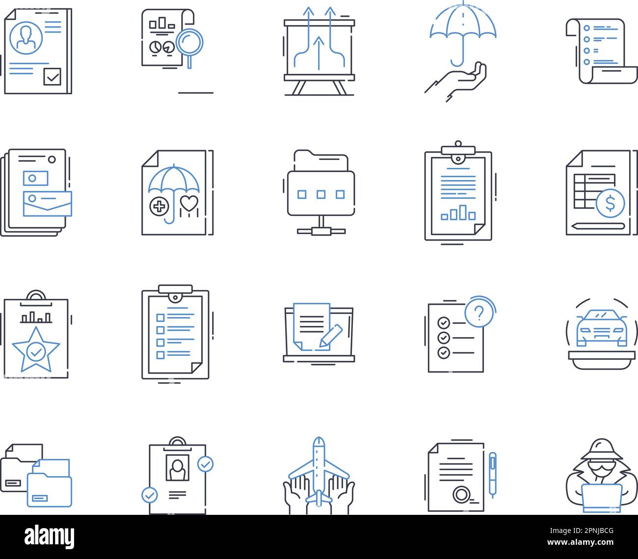 Warranty line icons collection. Coverage, Protection, Guarantee ...