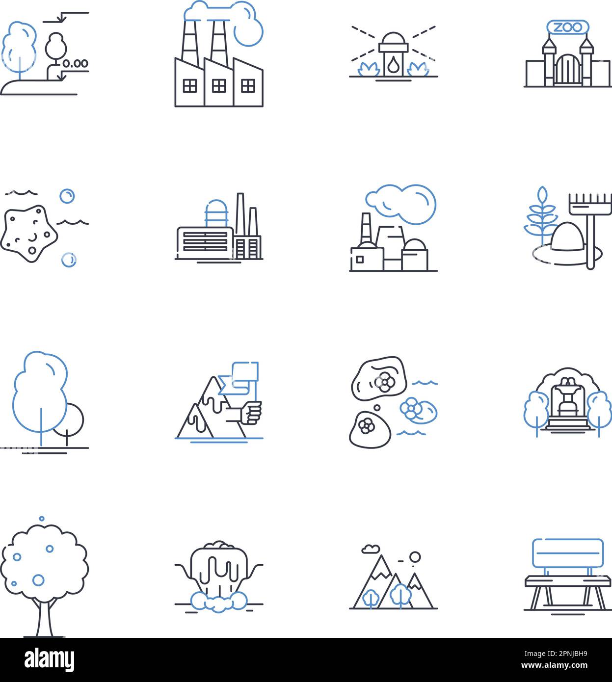 Rainforest canopies line icons collection. Canopy, Biodiversity ...