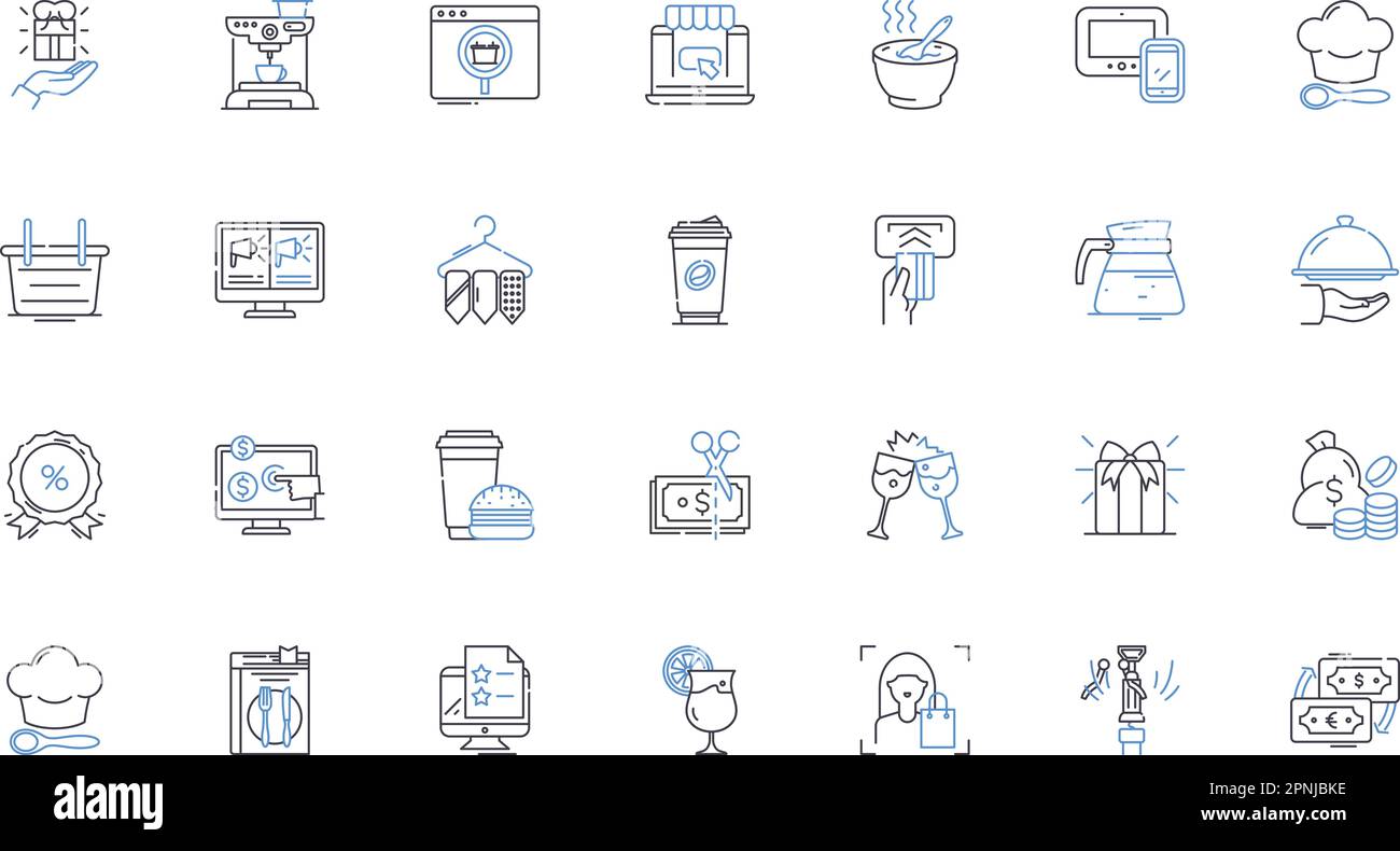 Specialty store line icons collection. Boutique, Niche, Unique, Quirky ...