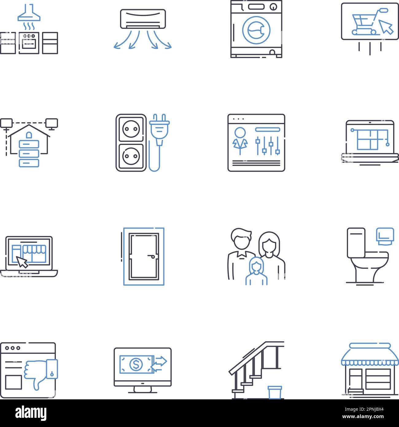 Smart living line icons collection. Efficiency, Connectivity, Sustainability, Automation ...