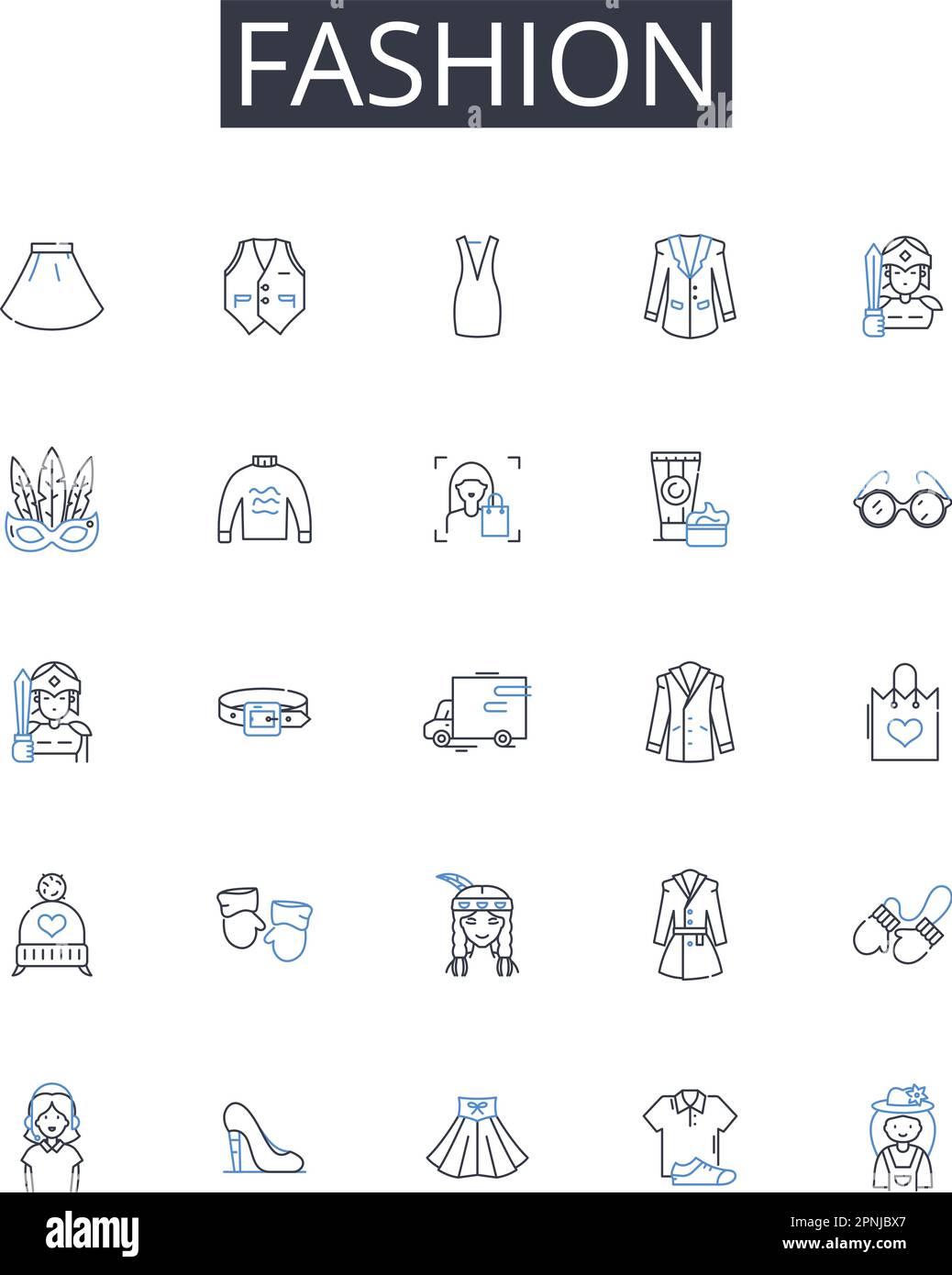 Fashion Line Icons Collection Perception Image Status Influence Credibility Reliability