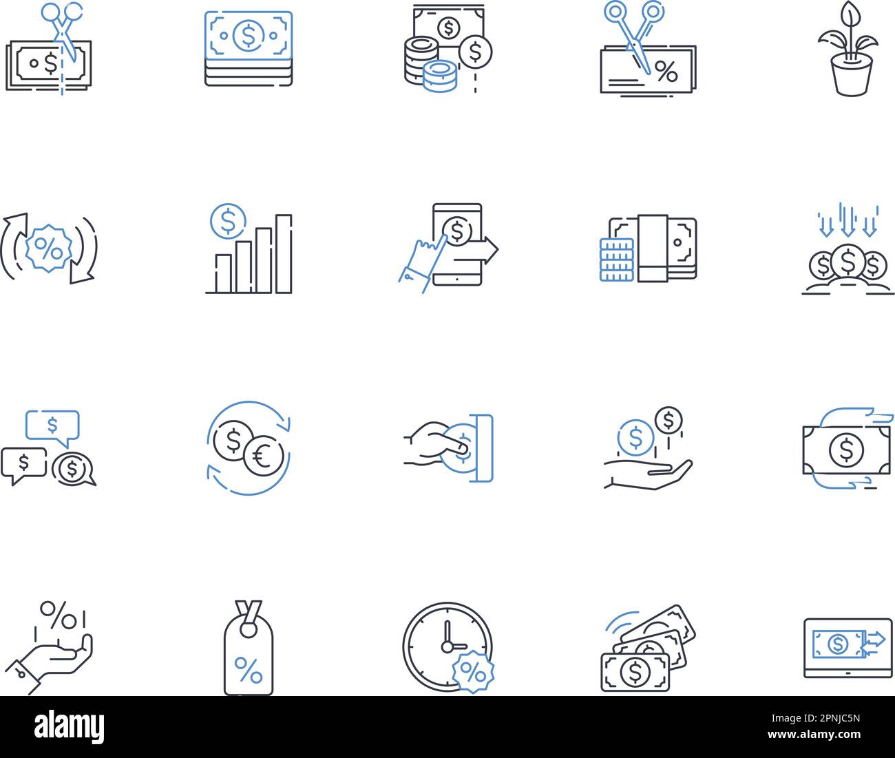Account managers line icons collection. Communication, Sales ...