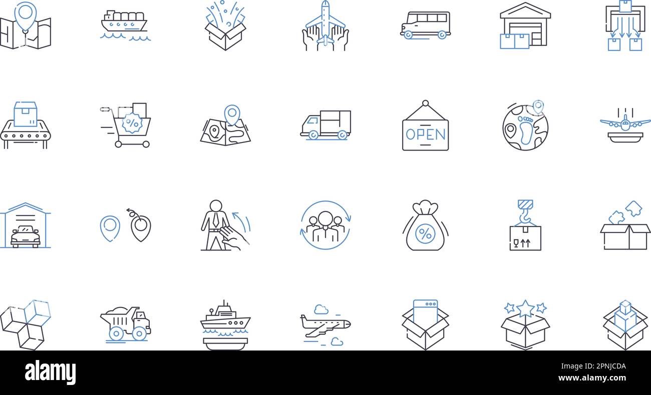 Procurement process line icons collection. Sourcing, Negotiation, Supplier, Bidding, Selection ...