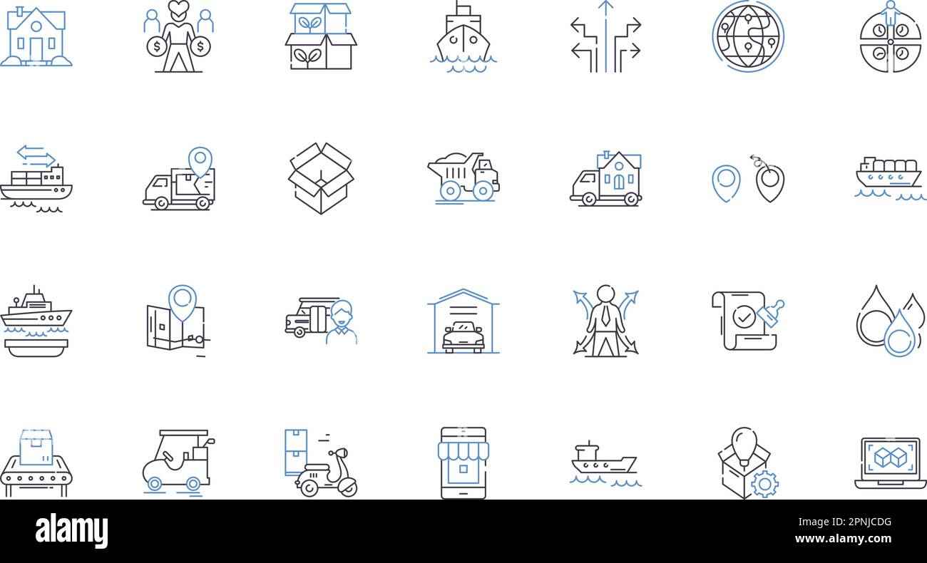 Dispatch Services Line Icons Collection Efficiency Promptness Coordination Organization