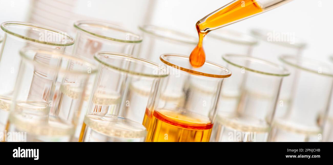 test tubes and glassware in chemistry laboratory Stock Photo - Alamy