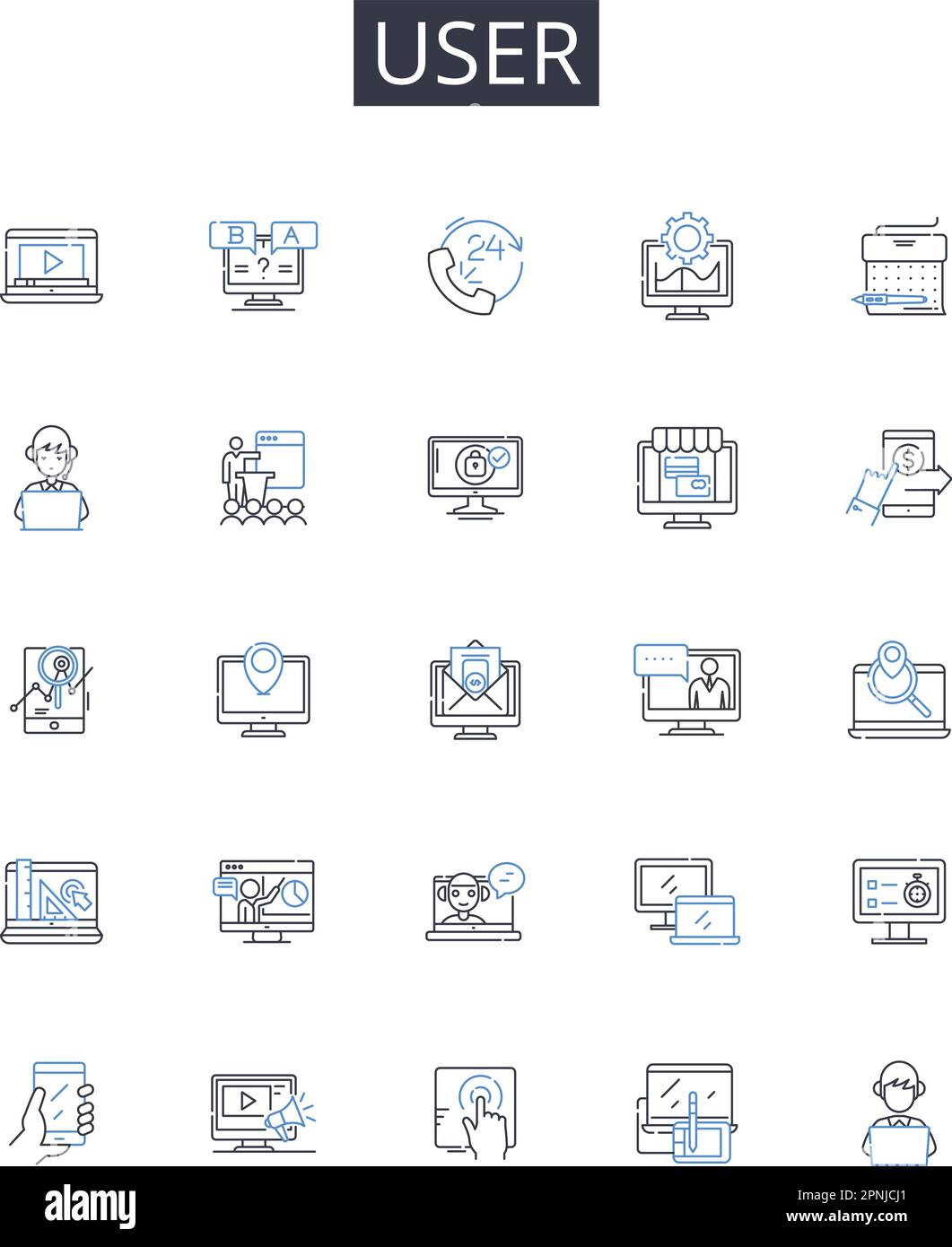 User line icons collection. Consumer, Client, Customer, Patron, Account ... User line icons collection. Consumer, Client, Customer, Patron, Account ...