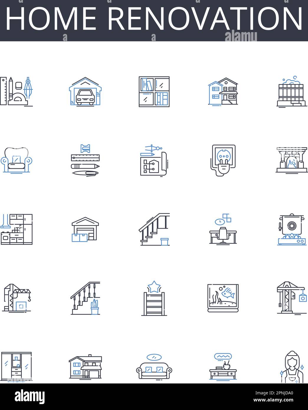 Home renovation line icons collection. Efficiency, Productivity ...