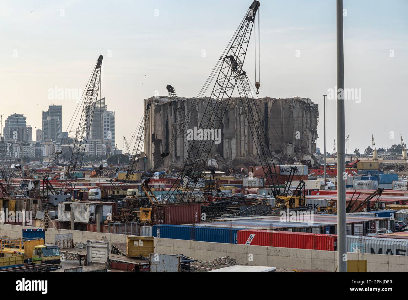 The massive explosion in Beirut, Port of Beirut, Lebanon Stock Photo ...