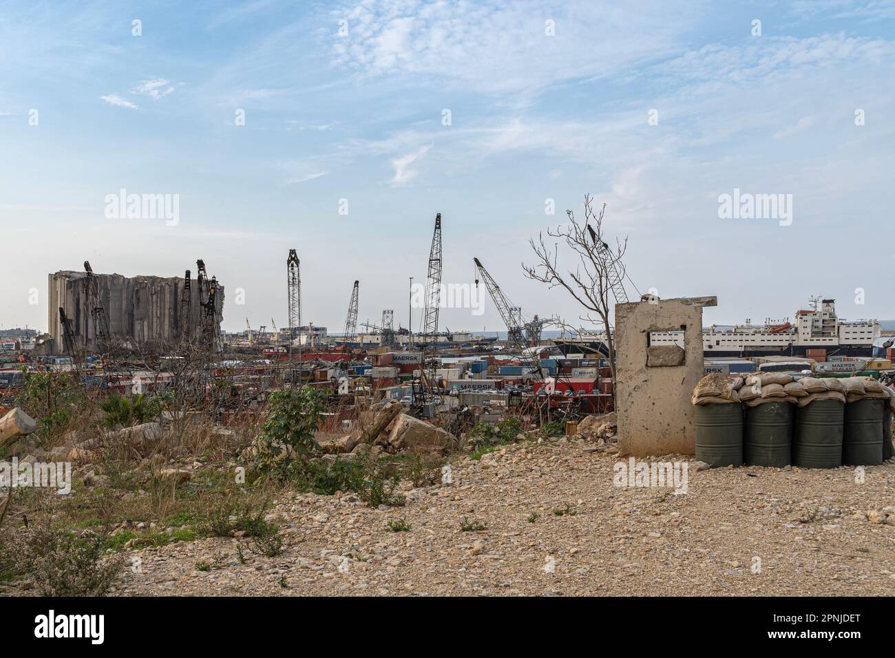 The massive explosion in Beirut, Port of Beirut, Lebanon Stock Photo ...