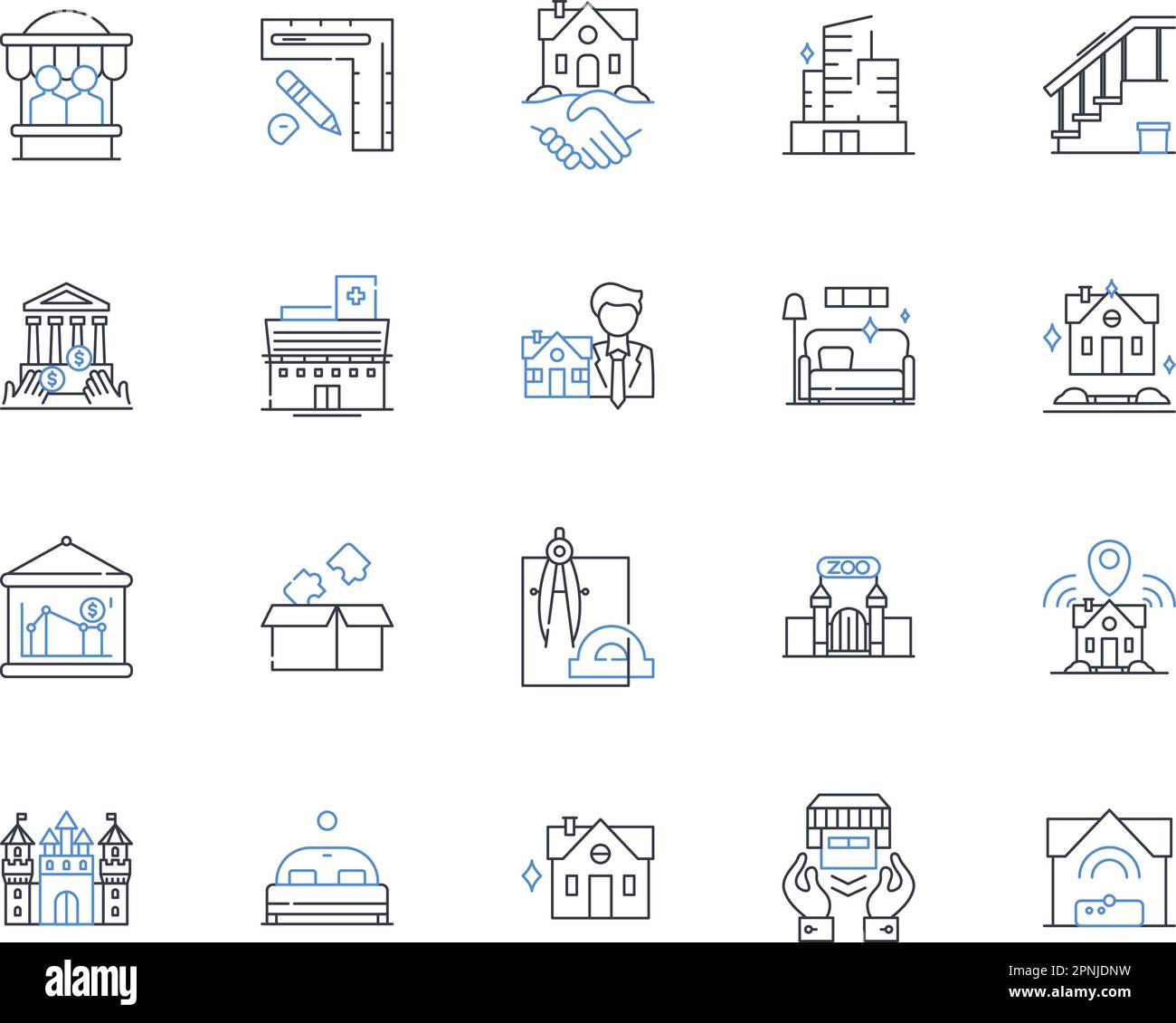 Repairs finished line icons collection. Completed, Fixed, Restored ...