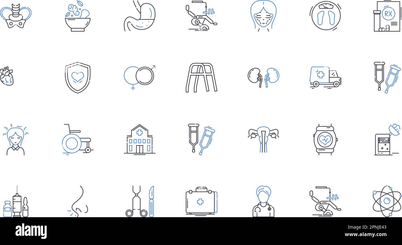 Diagnostic Review Line Icons Collection Analysis Assessment